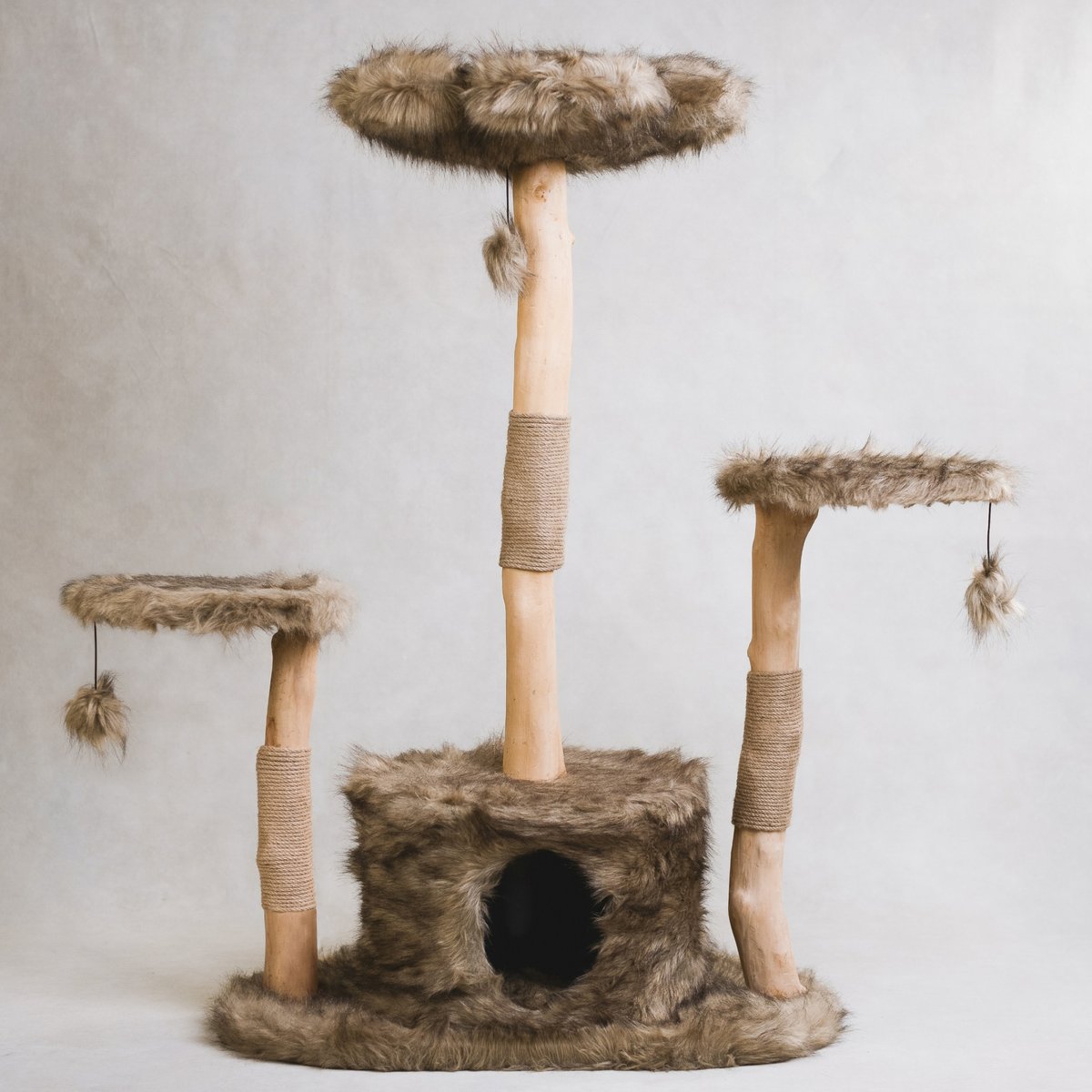 MAU Leone 50-in Modern Wooden Cat Tree & Condo, Brown - Chewy.com