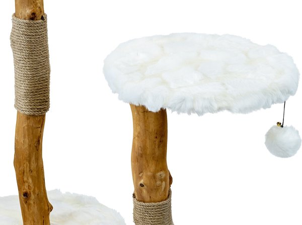 MAU Leone 50-in Modern Wooden Cat Tree & Condo, White - Chewy.com