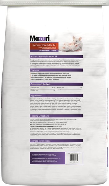 MAZURI 18% Rodent Breeder 6F Cubes Rat & Mouse Food, 40-lb bag - Chewy.com