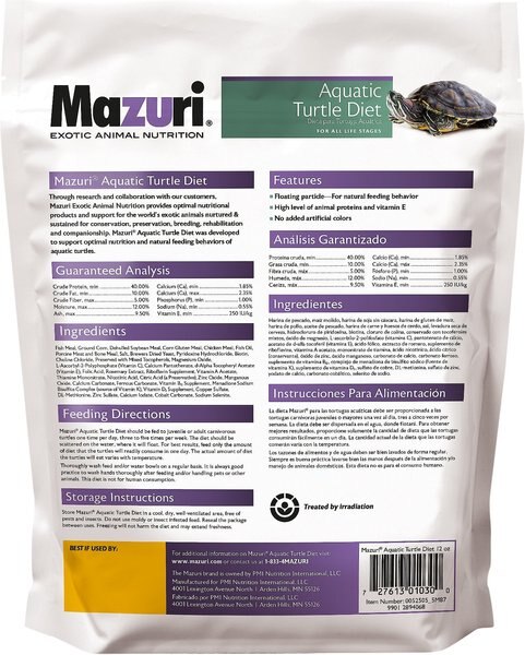 MAZURI Aquatic Turtle Food, 12-oz bag - Chewy.com