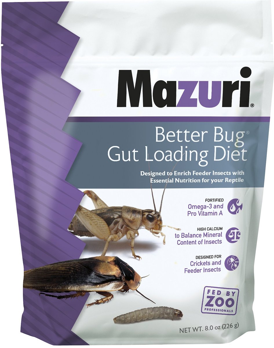 MAZURI Better Bug Gut Loading Feeder Insect Supplement, 8-oz bag ...