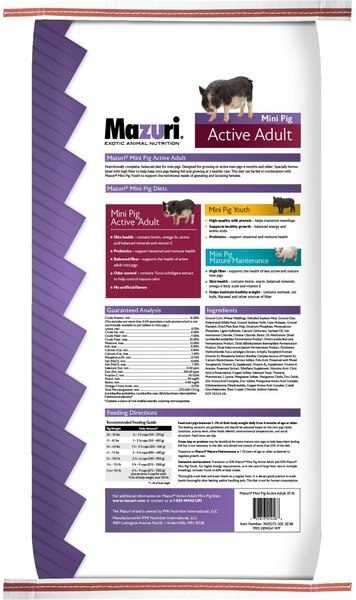 MAZURI Mini Pig Active Adult Food, 25-lb bag, bundle of 2 - Chewy.com