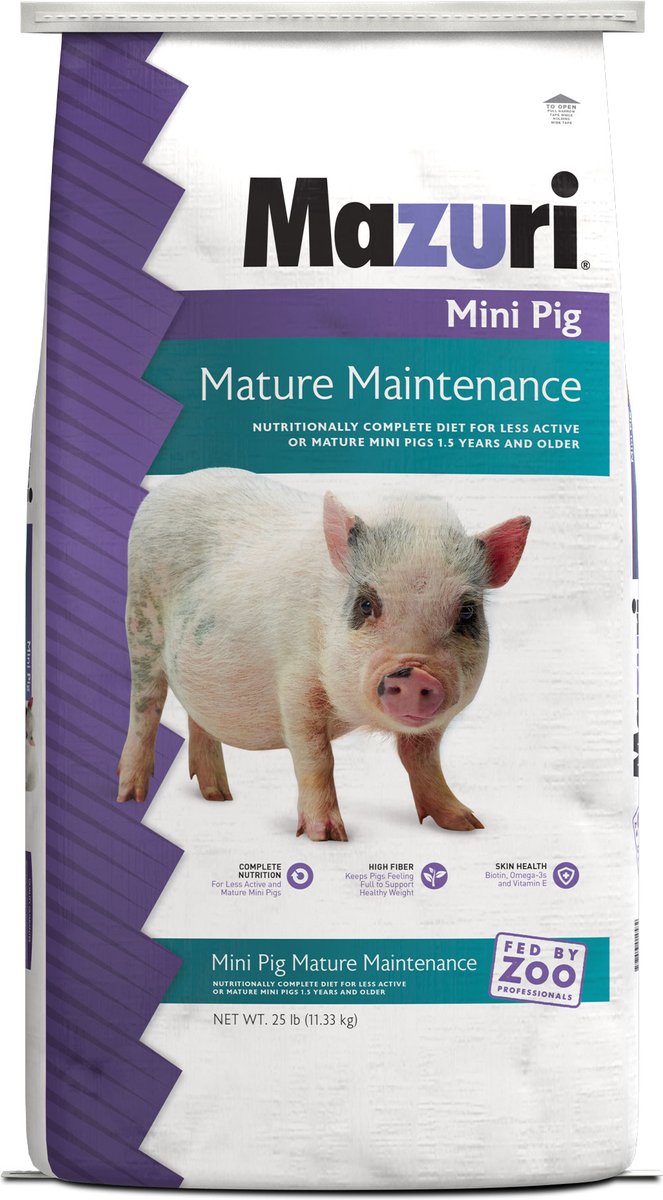 MAZURI Mini Pig Mature Maintenance Food, 25-lb bag - Chewy.com