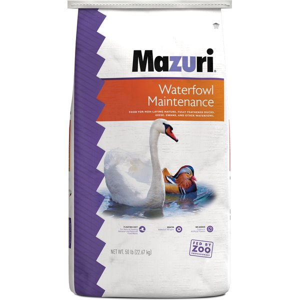 MAZURI Waterfowl Maintenance Floating Duck & Geese Feed, 50-lb bag ...