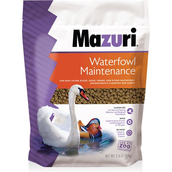 MAZURI Waterfowl Starter Floating Duckling & Gosling Food, 5-lb bag ...