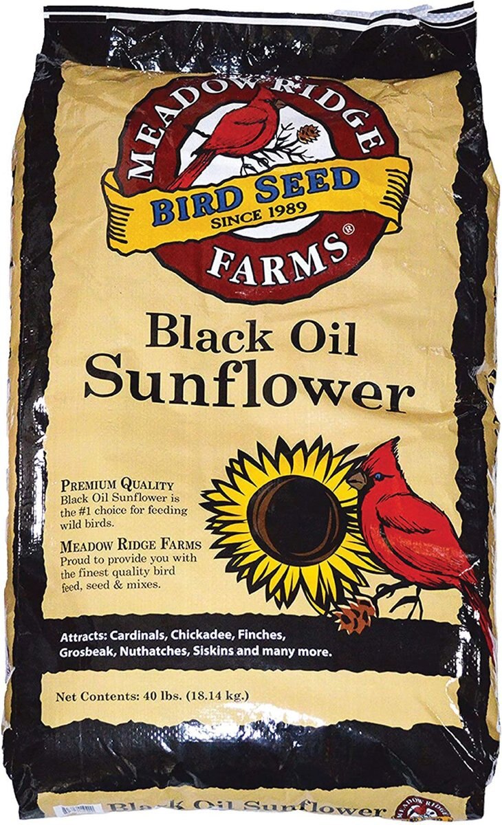 MEADOW RIDGE FARMS Non-GMO Black Oil Sunflower Seeds Wild Bird Food, 40 ...