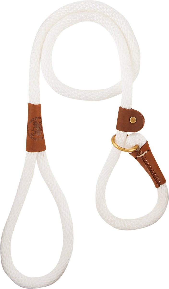 MENDOTA PRODUCTS Large Slip Solid Rope Dog Leash, White, 4-ft long, 1/2 ...
