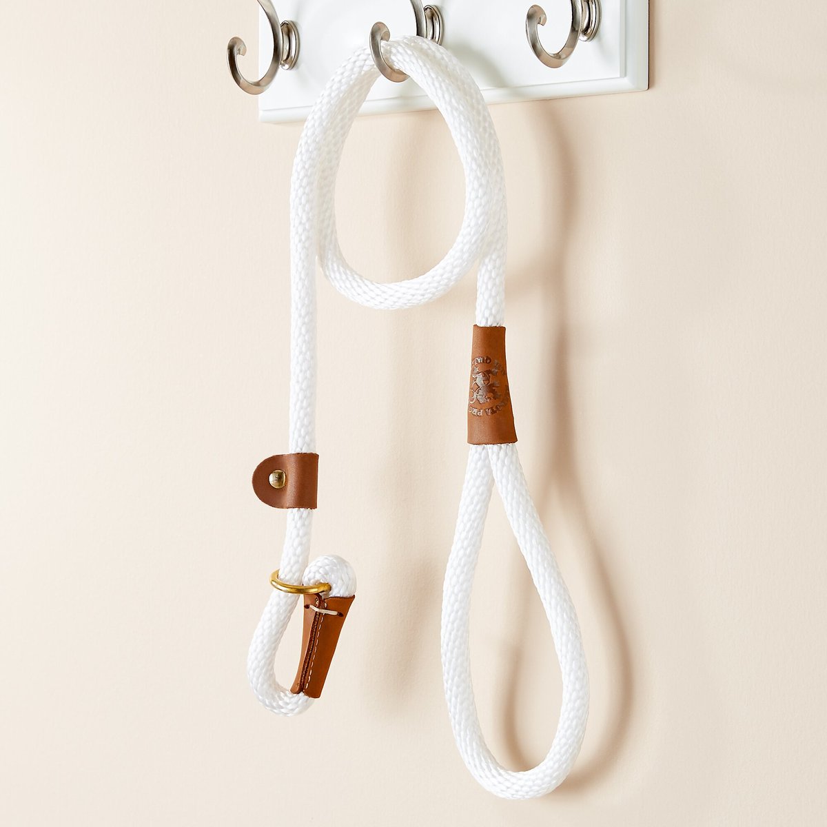 MENDOTA PRODUCTS Large Slip Solid Rope Dog Leash, White, 4-ft long, 1/2 ...