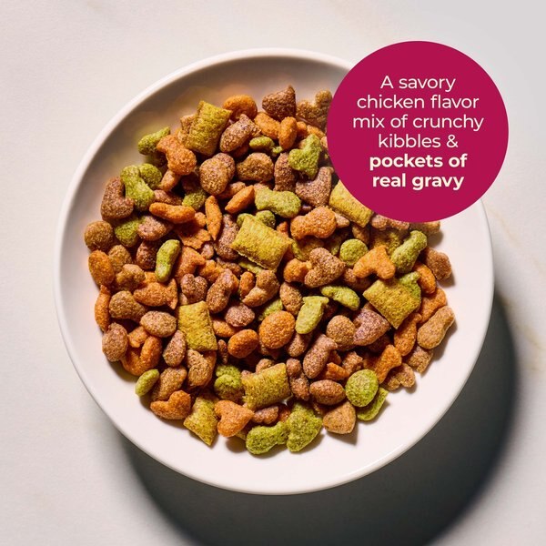 MEOW MIX Gravy Bursts Savory Chicken Flavor Mix with Gravy Filled ...