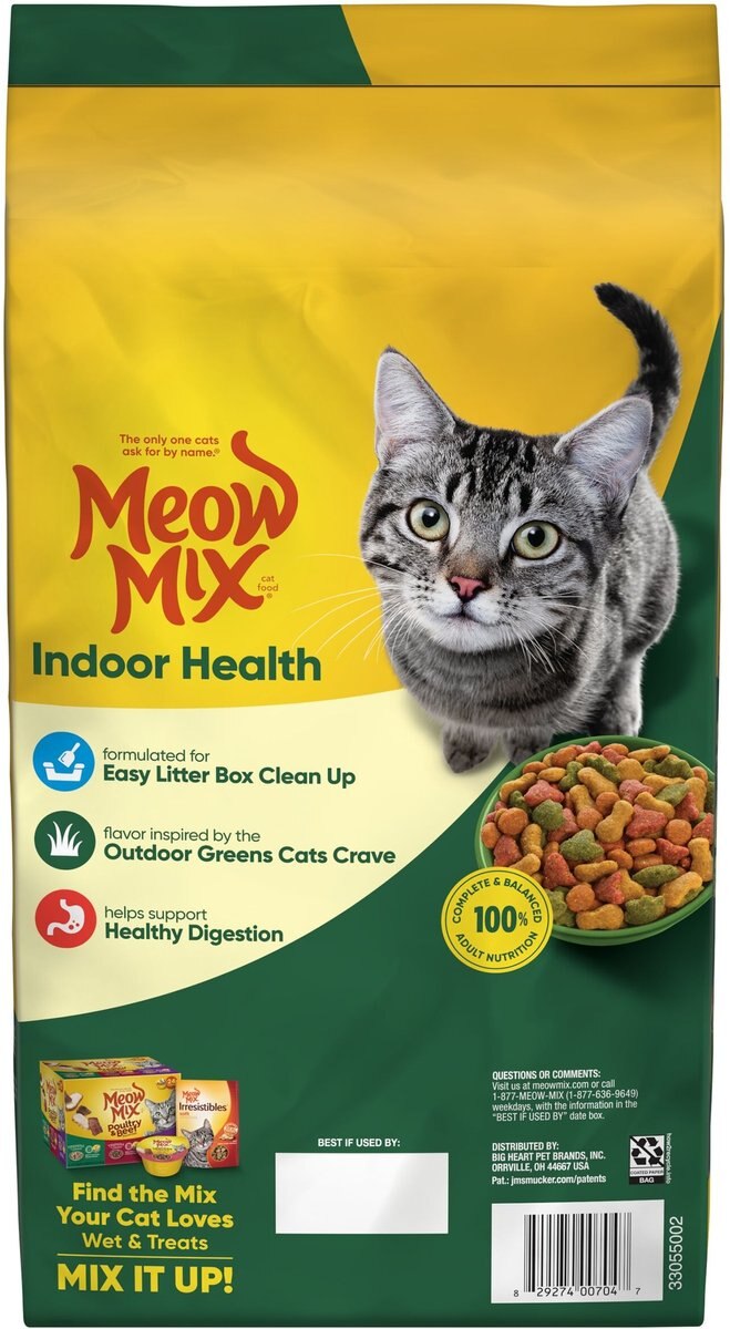 MEOW MIX Indoor Health Dry Cat Food, 6.3-lb bag - Chewy.com