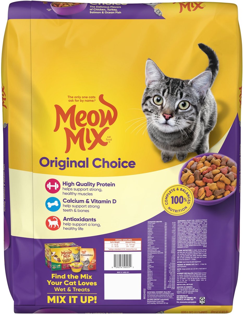 MEOW MIX Original Choice Dry Cat Food, 16-lb bag - Chewy.com