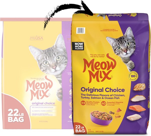 MEOW MIX Original Choice Dry Cat Food, 22-lb bag - Chewy.com
