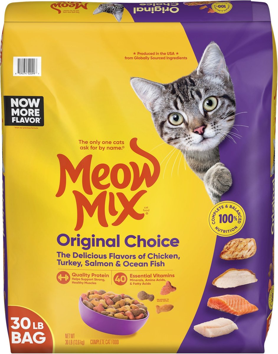 MEOW MIX Original Choice Dry Cat Food, 30-lb bag - Chewy.com