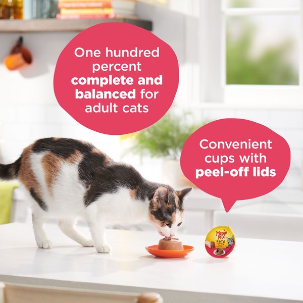 MEOW MIX Pate in Gravy with Real Chicken & Beef Wet Cat Food, 2.75-oz ...