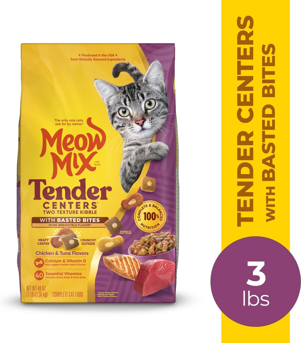 MEOW MIX Tender Centers Basted Bites Chicken & Tuna Flavor Dry Cat Food ...