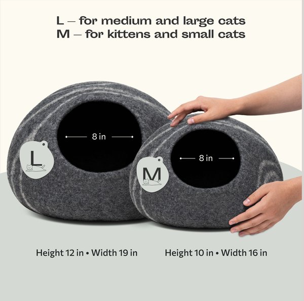 MEOWFIA Premium Felt Cat Cave Bed, Dark Gray - Chewy.com