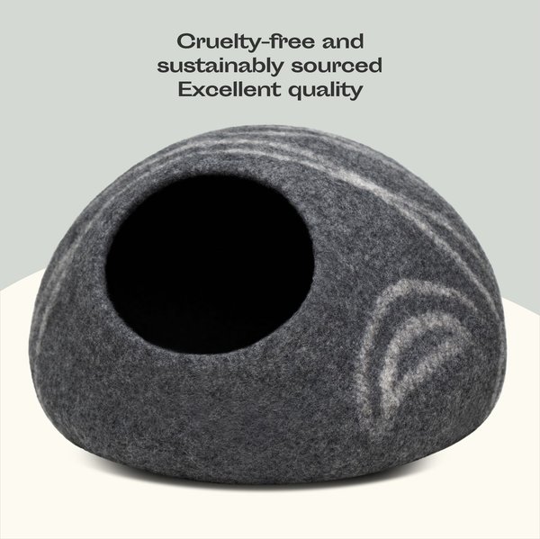MEOWFIA Premium Felt Cat Cave Bed, Dark Gray - Chewy.com