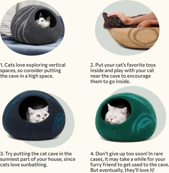 MEOWFIA Premium Felt Cat Cave Bed, Emerald, Large - Chewy.com