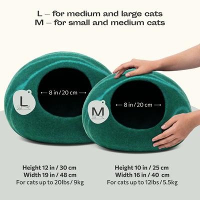 MEOWFIA Premium Felt Cat Cave Bed, Emerald, Large - Chewy.com