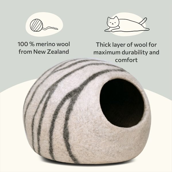 MEOWFIA Premium Felt Cat Cave Bed, Light Gray - Chewy.com