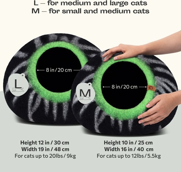MEOWFIA Premium Felt Cat Cave Bed, Shining Tiger, Large - Chewy.com