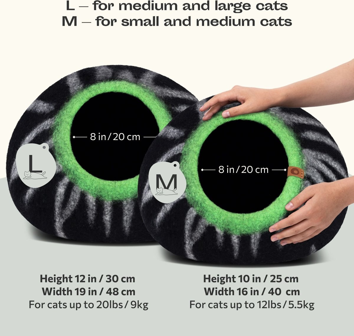 MEOWFIA Premium Felt Cat Cave Bed, Shining Tiger, Medium - Chewy.com
