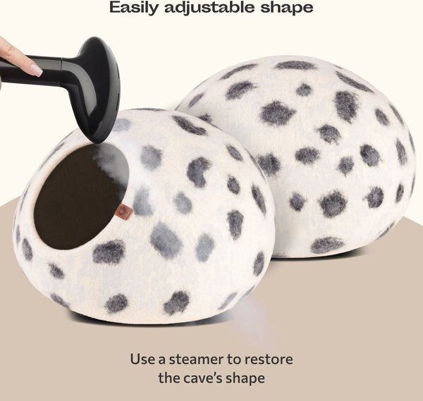 MEOWFIA Premium Felt Cat Cave Bed, Snow Leopard, Large - Chewy.com