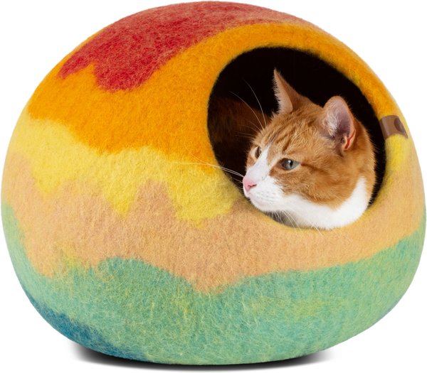 MEOWFIA Premium Felt Cat Cave Bed, Tucson Sunset, Medium - Chewy.com