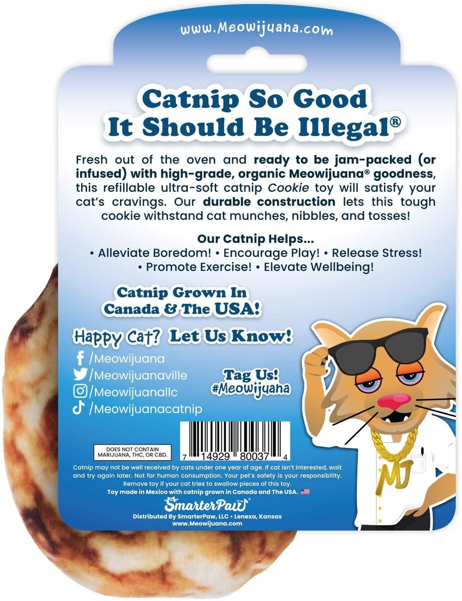MEOWIJUANA Refillable Get Baked Catnip Cookie Cat Toy - Chewy.com