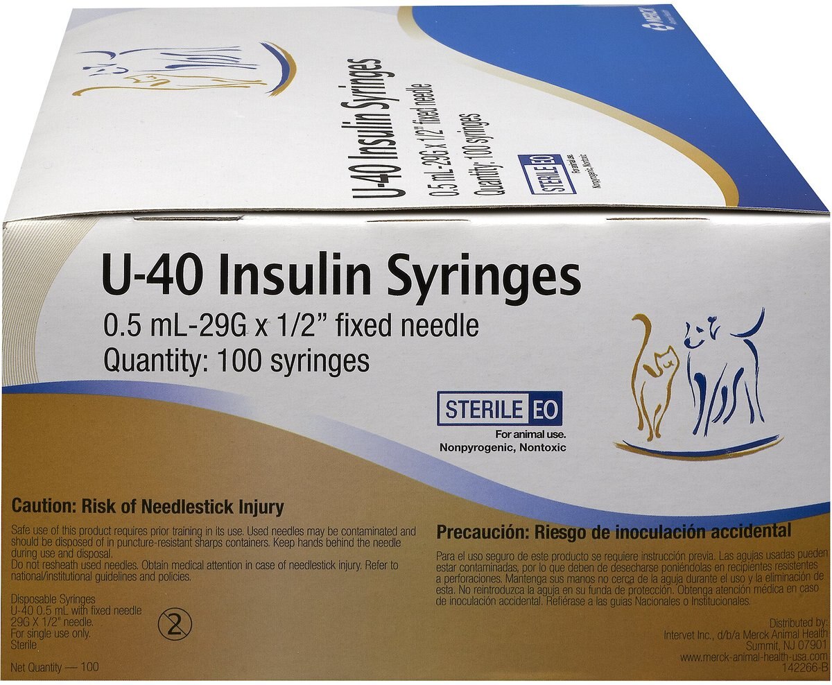 MERCK Insulin Syringes U-40 0.5-in x 29G, 0.5-cc - Easy Refills | Chewy Rx
