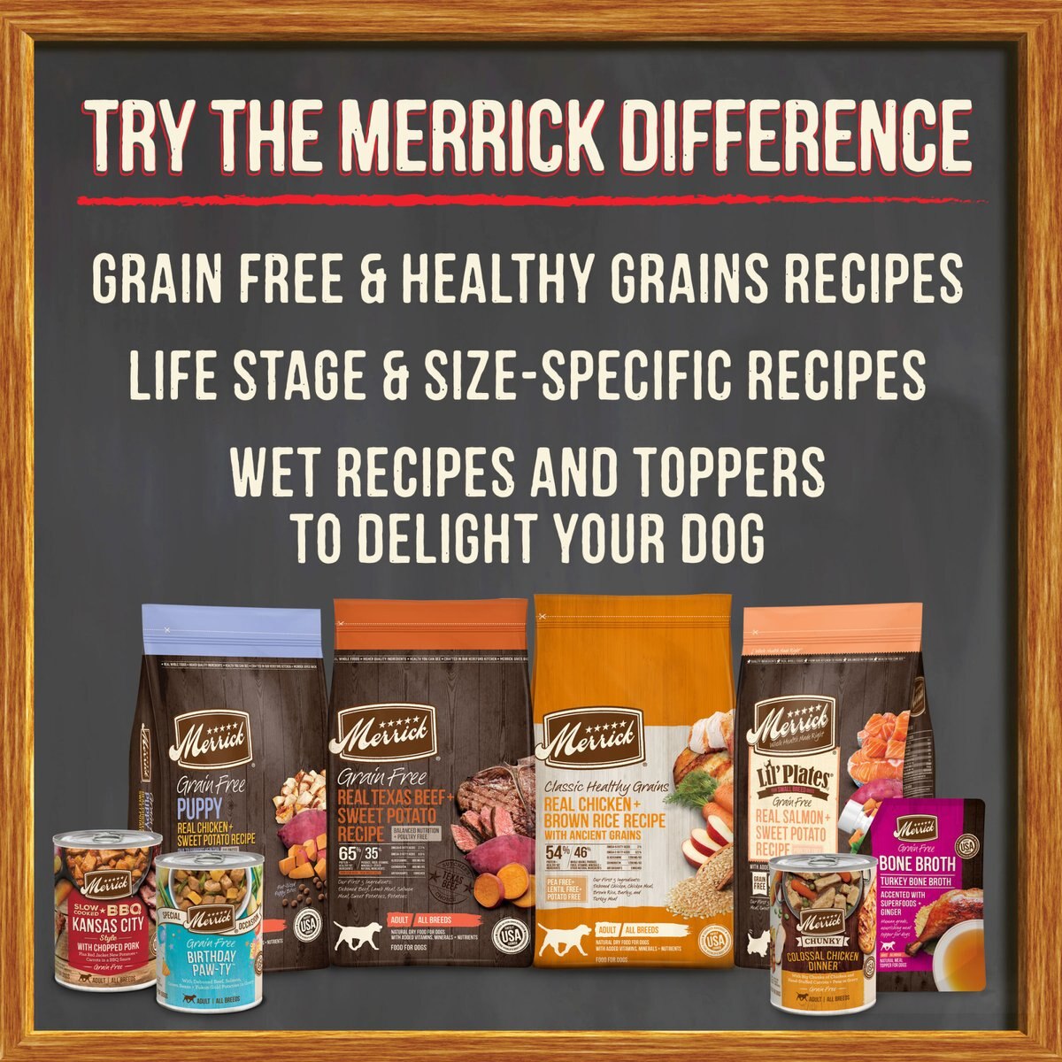 MERRICK Adult Grain-Free Beef, Lamb & Bison Pate Canned Dog Food, 12.7 ...