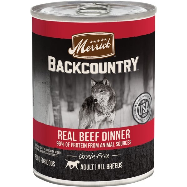 MERRICK Grain-Free Real Texas Beef Dinner Canned Dog Food, 12.7-oz can ...