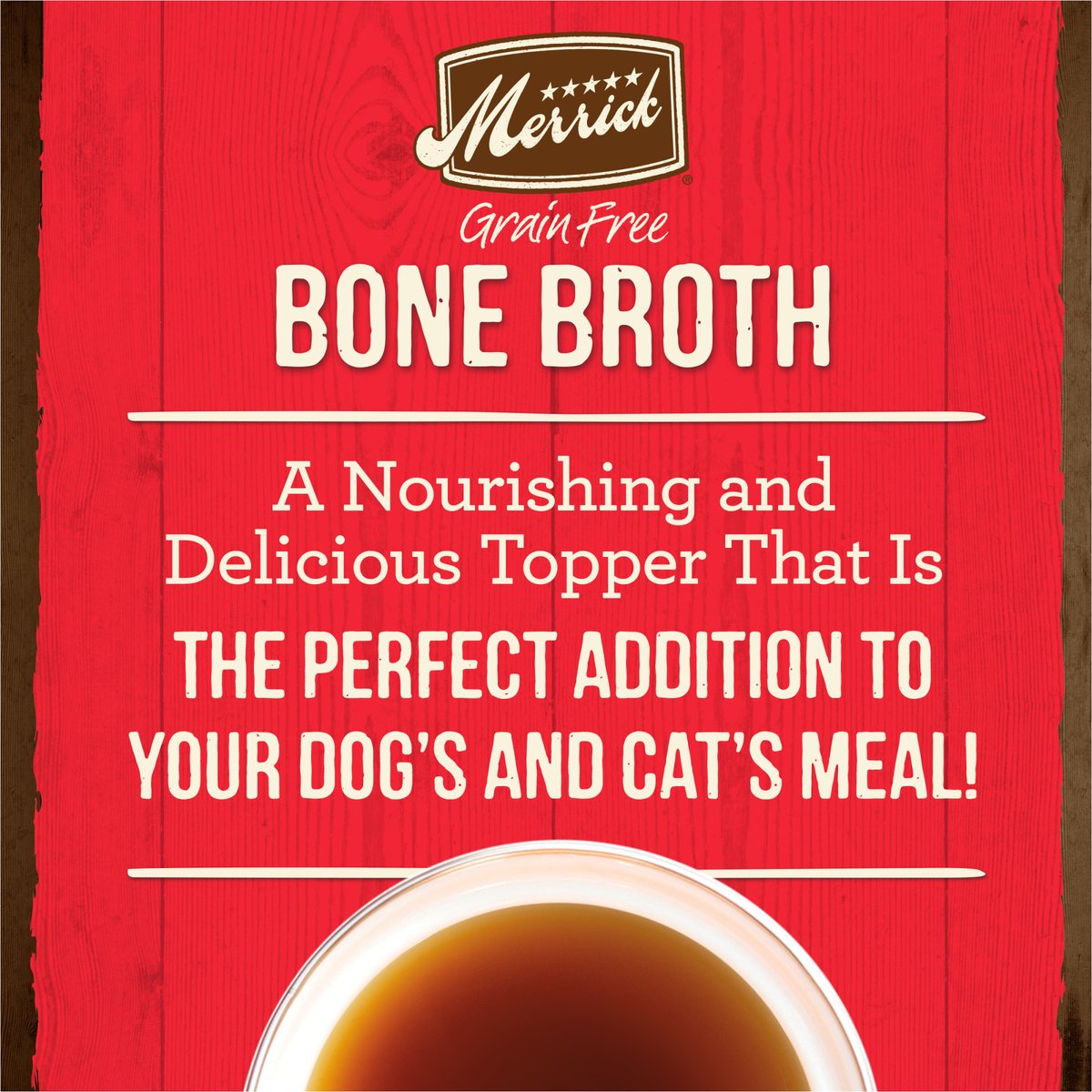 MERRICK Beef Bone Broth Grain-Free Wet Dog & Cat Food Topper, 16-oz ...