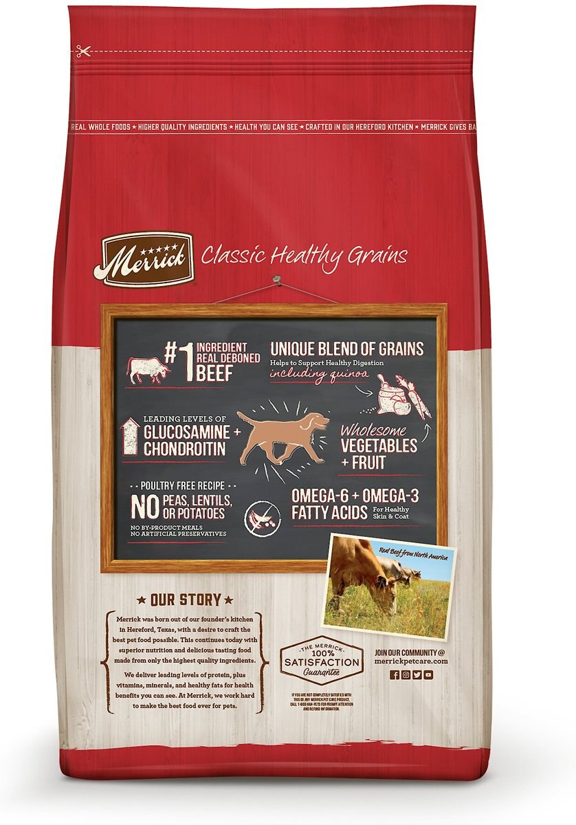 MERRICK Classic Healthy Grains Real Beef + Brown Rice Recipe with ...