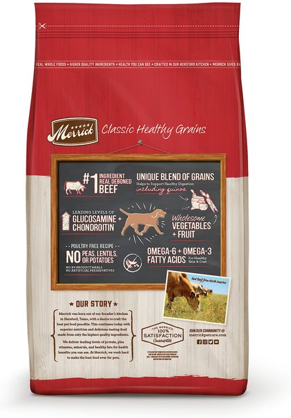 MERRICK Classic Healthy Grains Real Beef + Brown Rice Recipe with ...