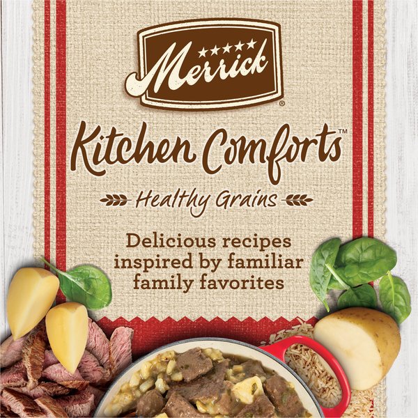 MERRICK Kitchen Comforts Beef & Brown Rice Wet Dog Food, 12.7-oz can ...