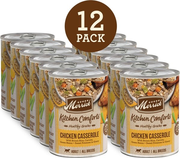 MERRICK Kitchen Comforts Chicken & Rice Wet Dog Food, 12.7-oz can, case ...