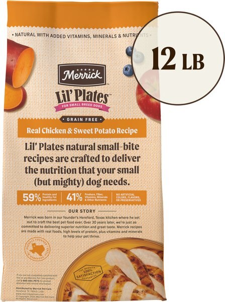 MERRICK Lil' Plates Grain-Free Small Breed Dry Dog Food Real Chicken ...