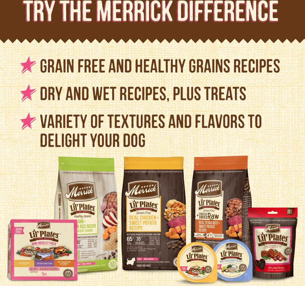 MERRICK Lil' Plates Grain-Free Small Breed Wet Dog Food Dainty Duck ...