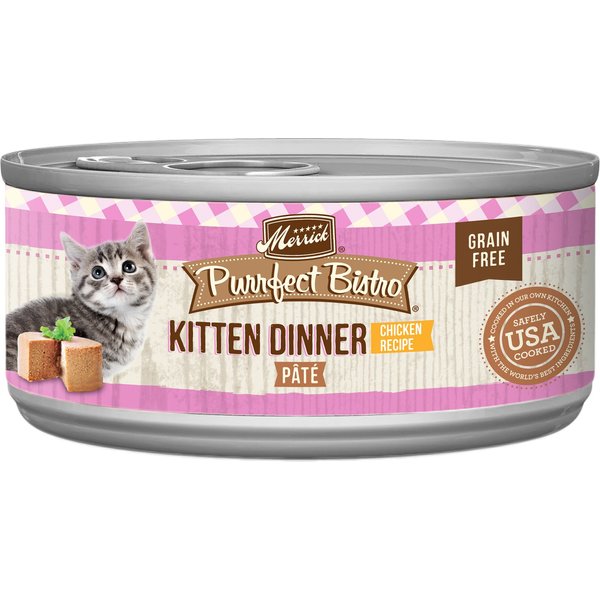 MERRICK Purrfect Bistro Kitten Dinner Grain-Free Canned Cat Food, 3-oz ...