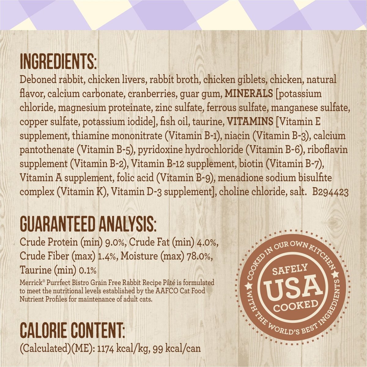 MERRICK Purrfect Bistro Rabbit Pate Grain-Free Canned Cat Food, 3-oz ...