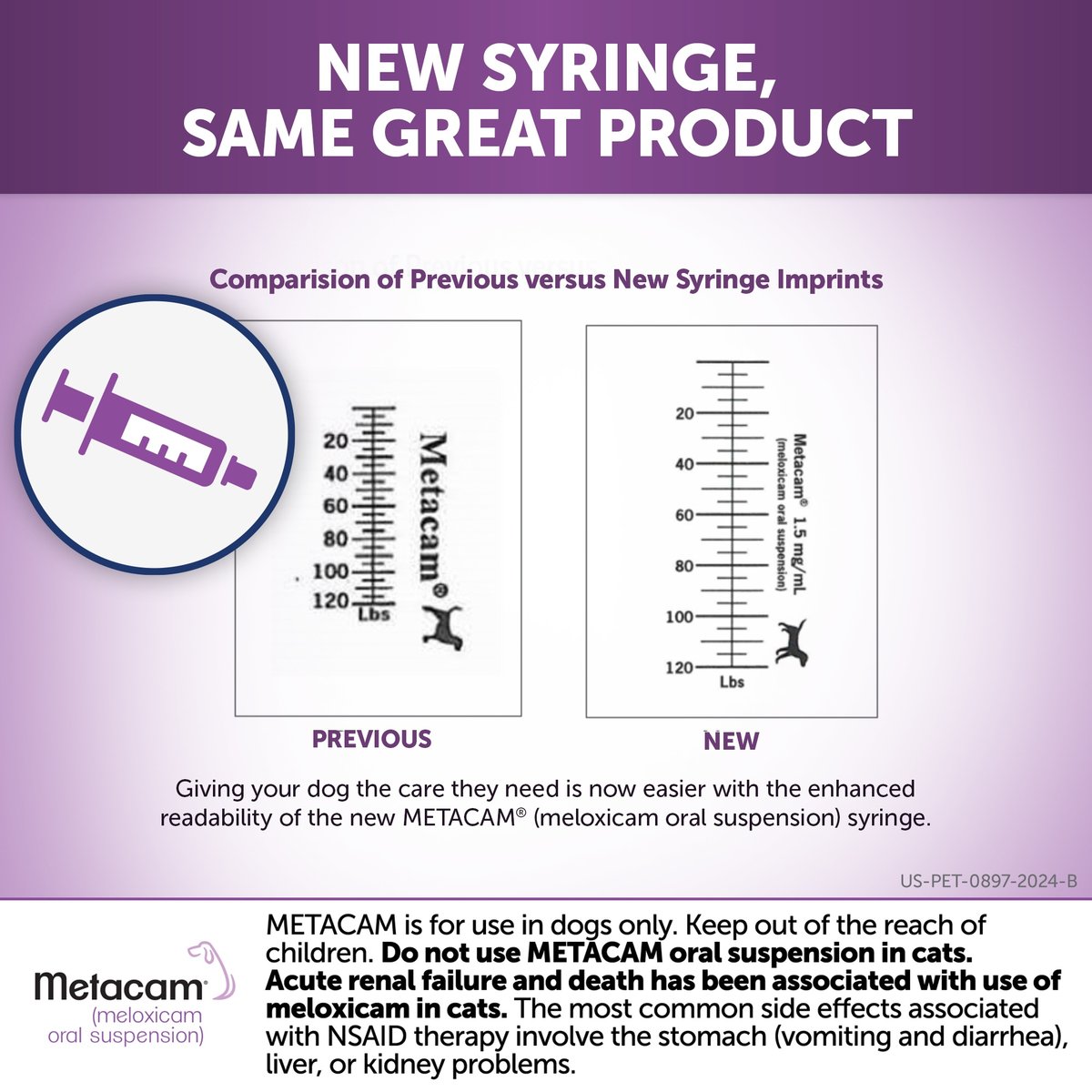 METACAM (Meloxicam) Oral Suspension for Dogs, 1.5 mg/mL, 180-mL - Easy ...