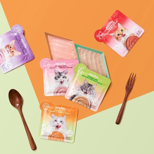 MICHU Rainbow Mousse 5 Mixed Flavor Variety Pack Pate Wet Cat Food, 1. ...
