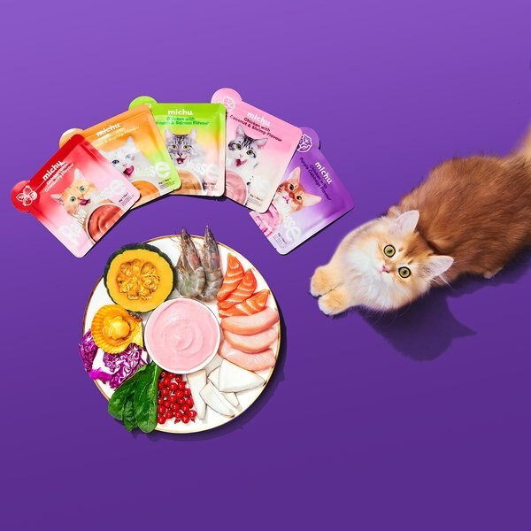 MICHU Rainbow Mousse Chicken with Purple Cabbage Flavor Pate Wet Cat ...