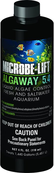 MICROBE-LIFT Algaway 5.4 Algae Control Aquarium Algaecide, 4-oz bottle ...