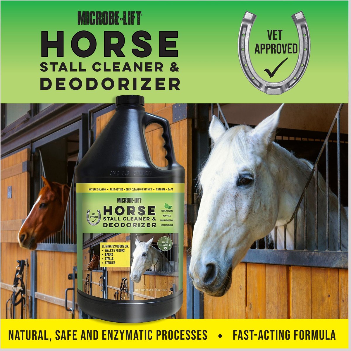 MICROBE-LIFT EQ2 Barn, Stall, & Stable Liquid Equine Odor Eliminator, 1 ...