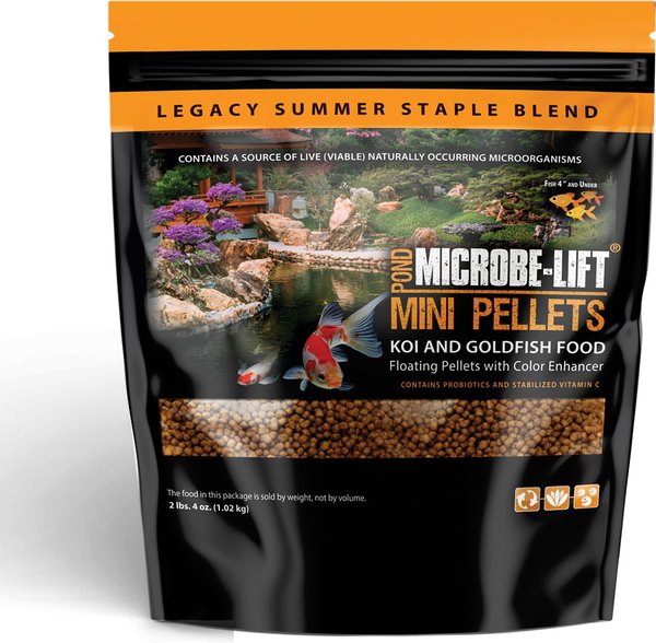 MICROBE-LIFT Pond Mini Pellets Koi & Goldfish Food, 2.25-lb jar - Chewy.com