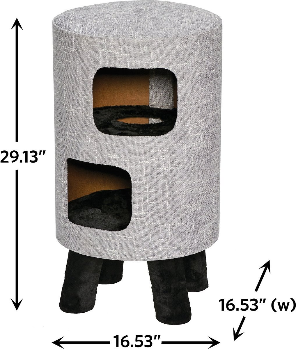 MIDWEST 2-Story Modern Feline Nuvo Stella Cat Condo, Silver - Chewy.com