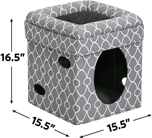 MIDWEST Curious Cube Cat Condo, Geometric Gray - Chewy.com
