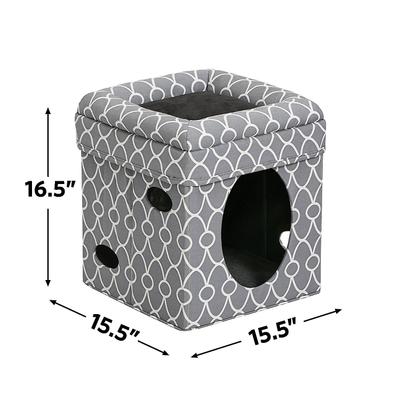 MIDWEST Curious Cube Cat Condo, Geometric Gray - Chewy.com